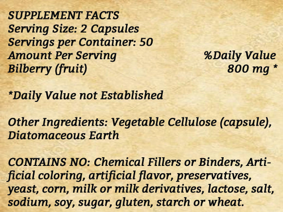 Bilberry - 100 Capsules | Your Signature Supplements