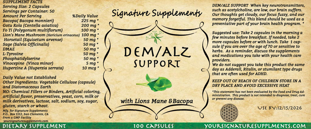 Dem/Alz Support - 100 Capsules – Your Signature Supplements