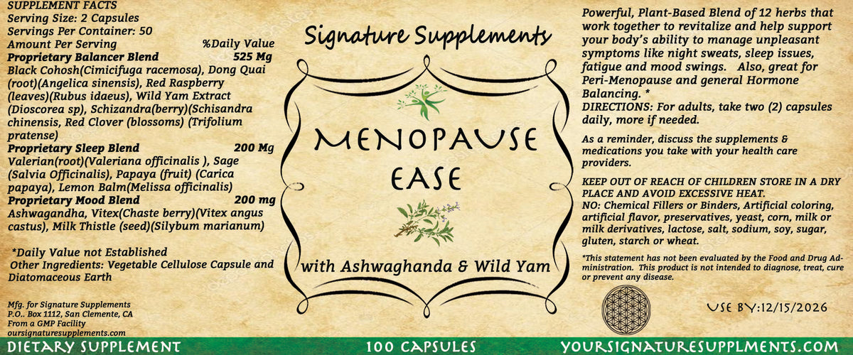 Menopause Ease - 100 Capsules | Your Signature Supplements