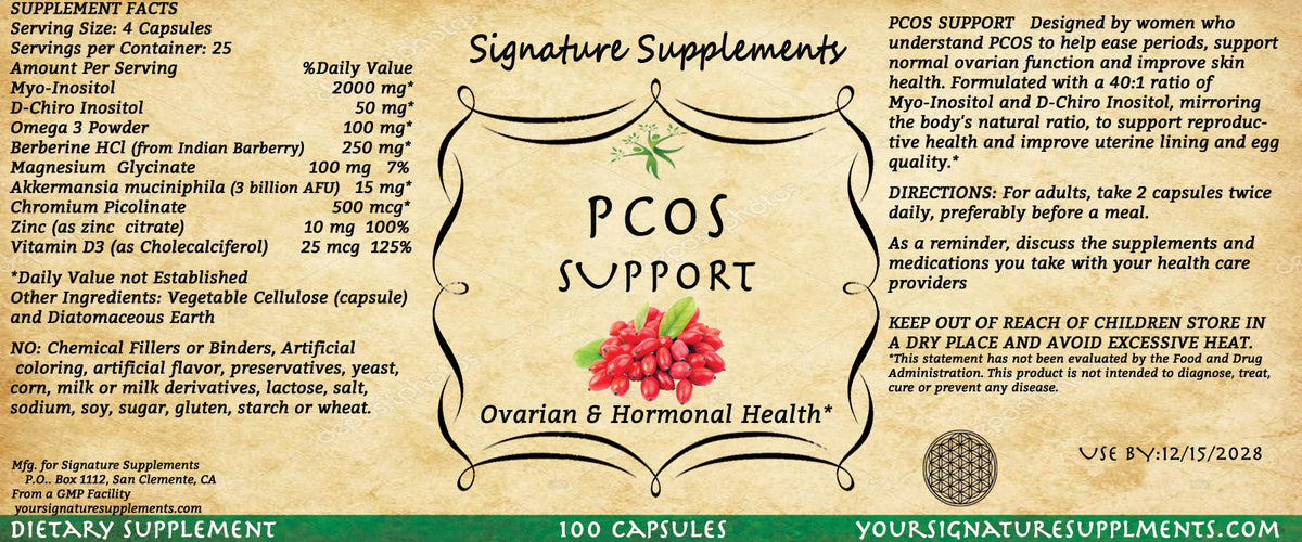 PCOS Support - 100 Capsules | Your Signature Supplements