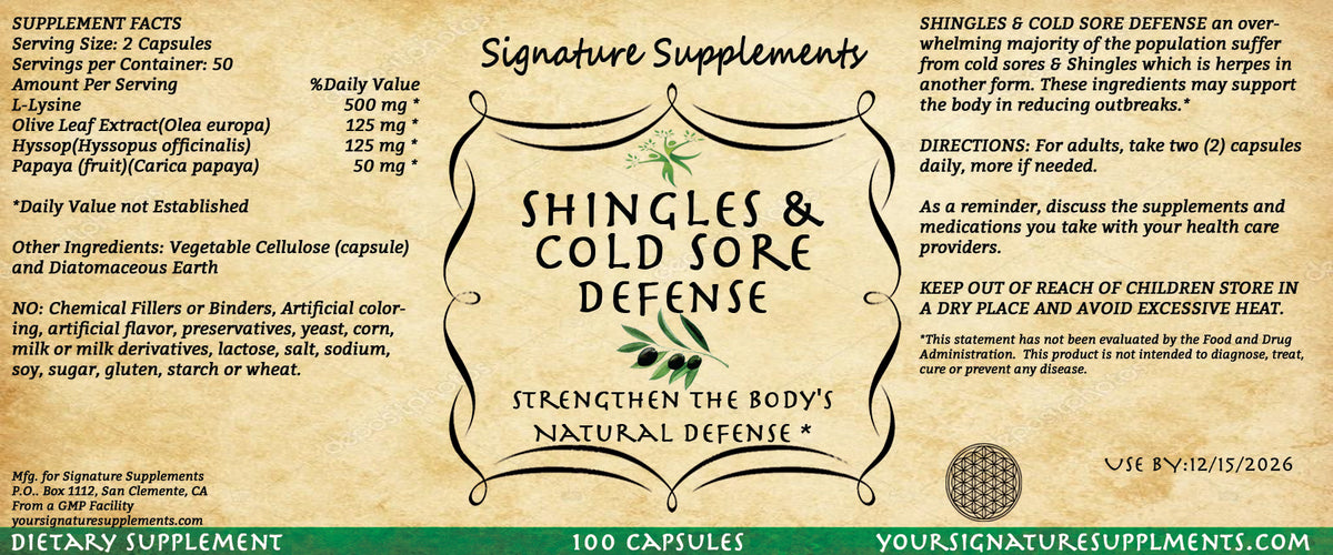 Shingles & Cold Sore Defense | Your Signature Supplements